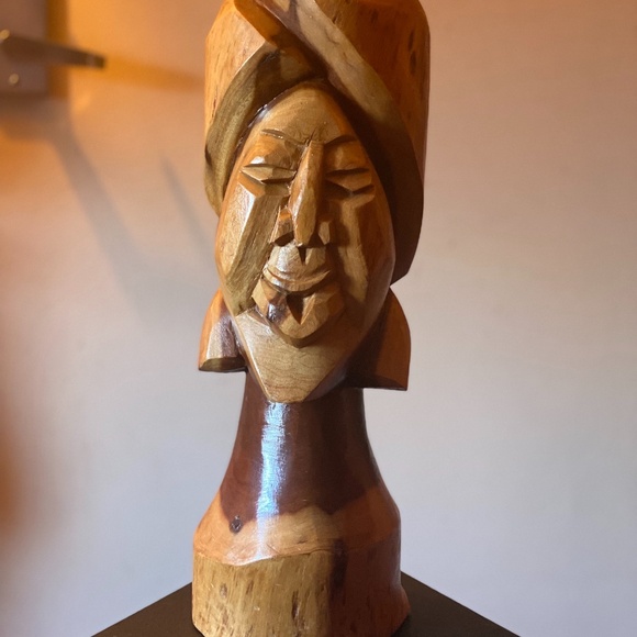 Art | African Head Bust Solid Wood Man Figure | Poshmark